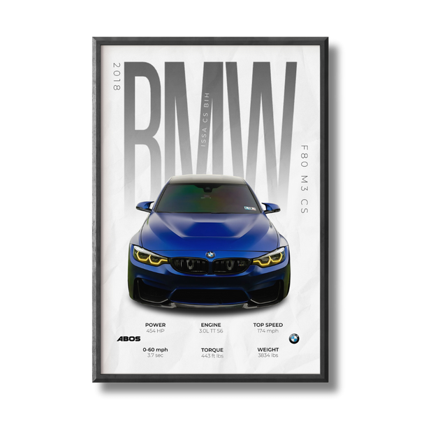 BMW F80 M3 CS Poster (Abos Spec) – TurboPrinted